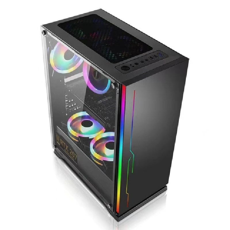 Gabinete Gamer GT701 RGB + Cooler White Rainbow - Recargas Rafaela