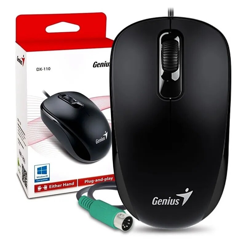 Mouse Genius DX-110 PS2 BLACK 1000 DPI - Recargas Rafaela
